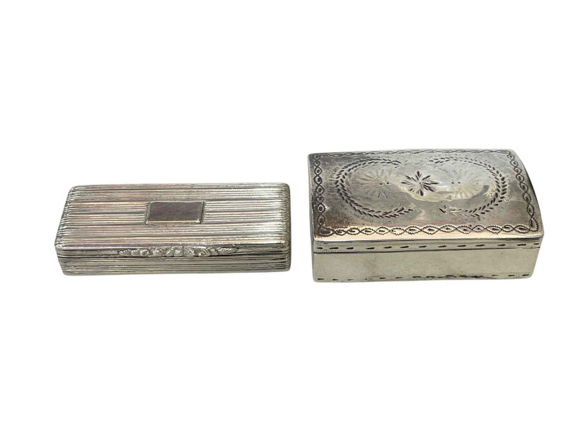Two white metal snuff boxes. | Thomas Watson