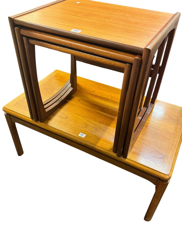 Nathan teak rectangular coffee table and G Plan nest of three teak ...