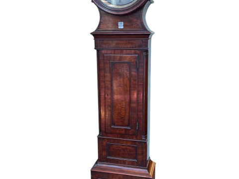 Antique Scottish mahogany drumhead eight day longcase clock having ...