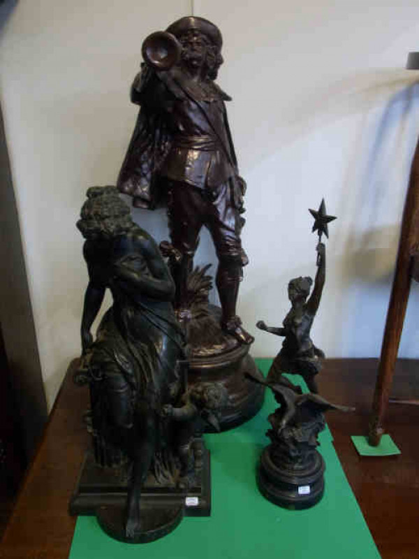 Spelter Figure of Cavalier and Two Others | Thomas Watson