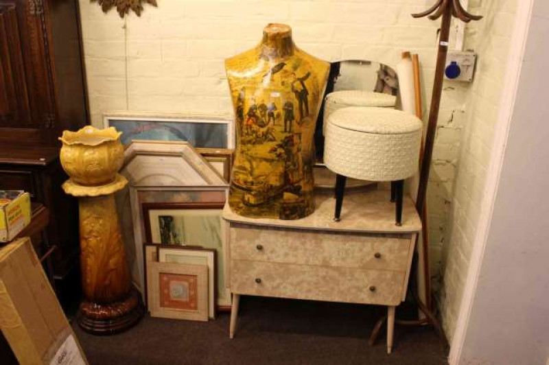 Bentwood coat stand, 1950's/1960's melamine dressing table, sewing ...